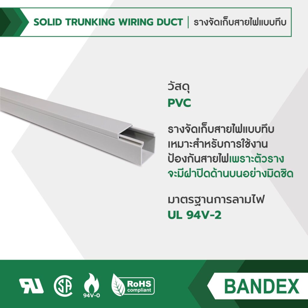 รางจัดเก็บสายไฟแบบทึบ/Solid Trunking Wiring Duct